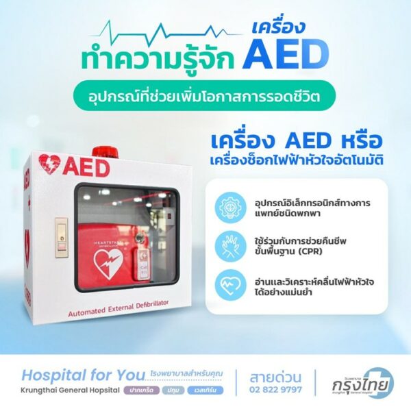 ทำความรู้จักเครื่อง AED อุปกรณ์สำคัญในการช่วยกู้ชีพฉุกเฉิน